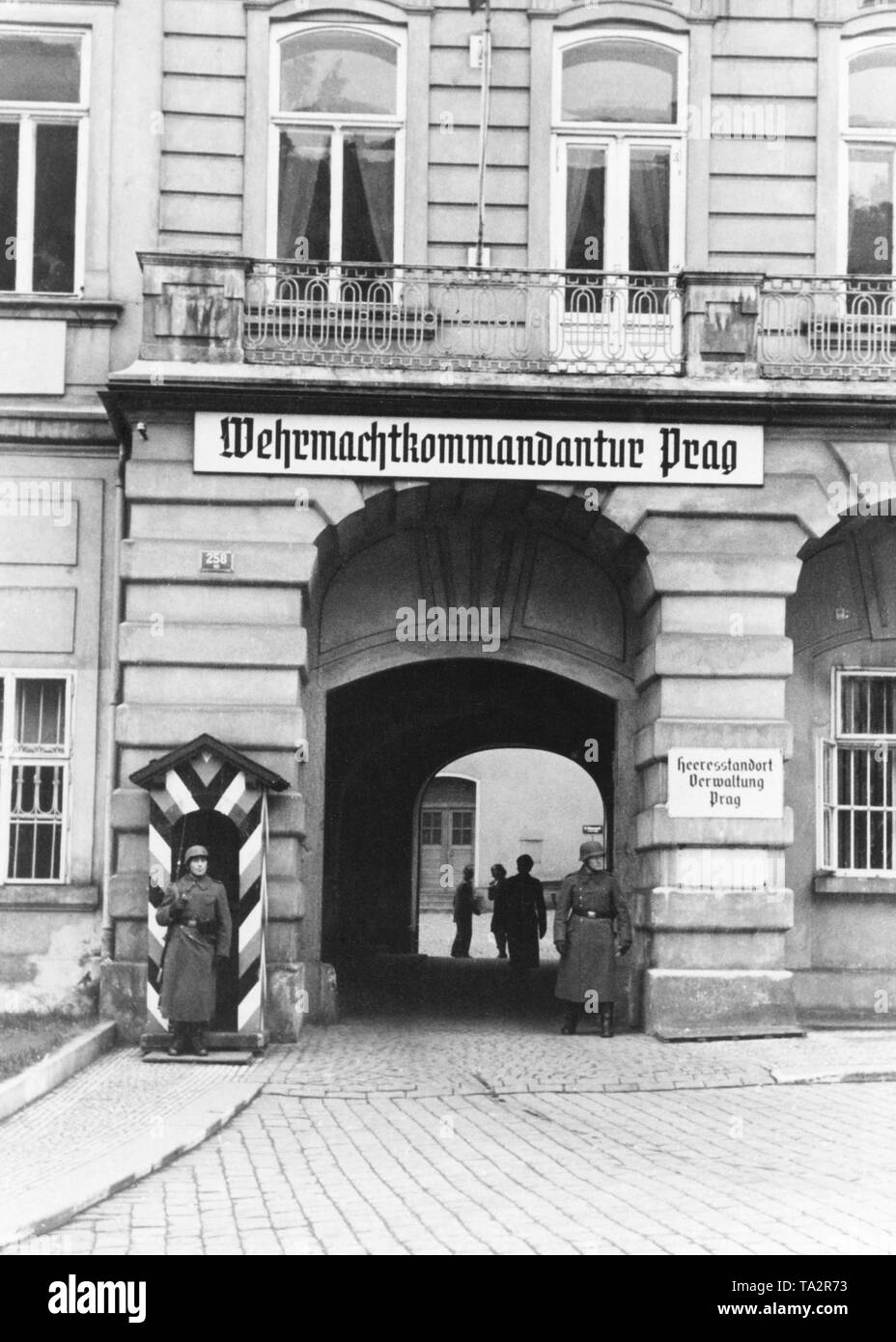 The headquarters of the Wehrmacht at Lesser Town Square in Prague ...
