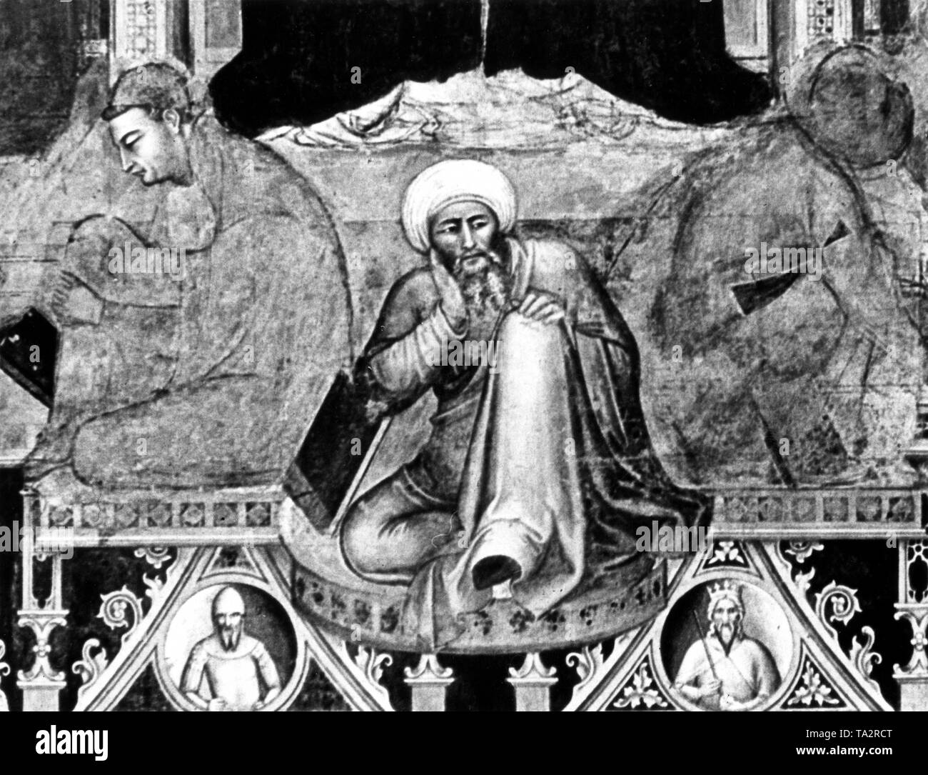 Philosopher Thomas Aquinas (left) (1225-1274) next to one of the most ...