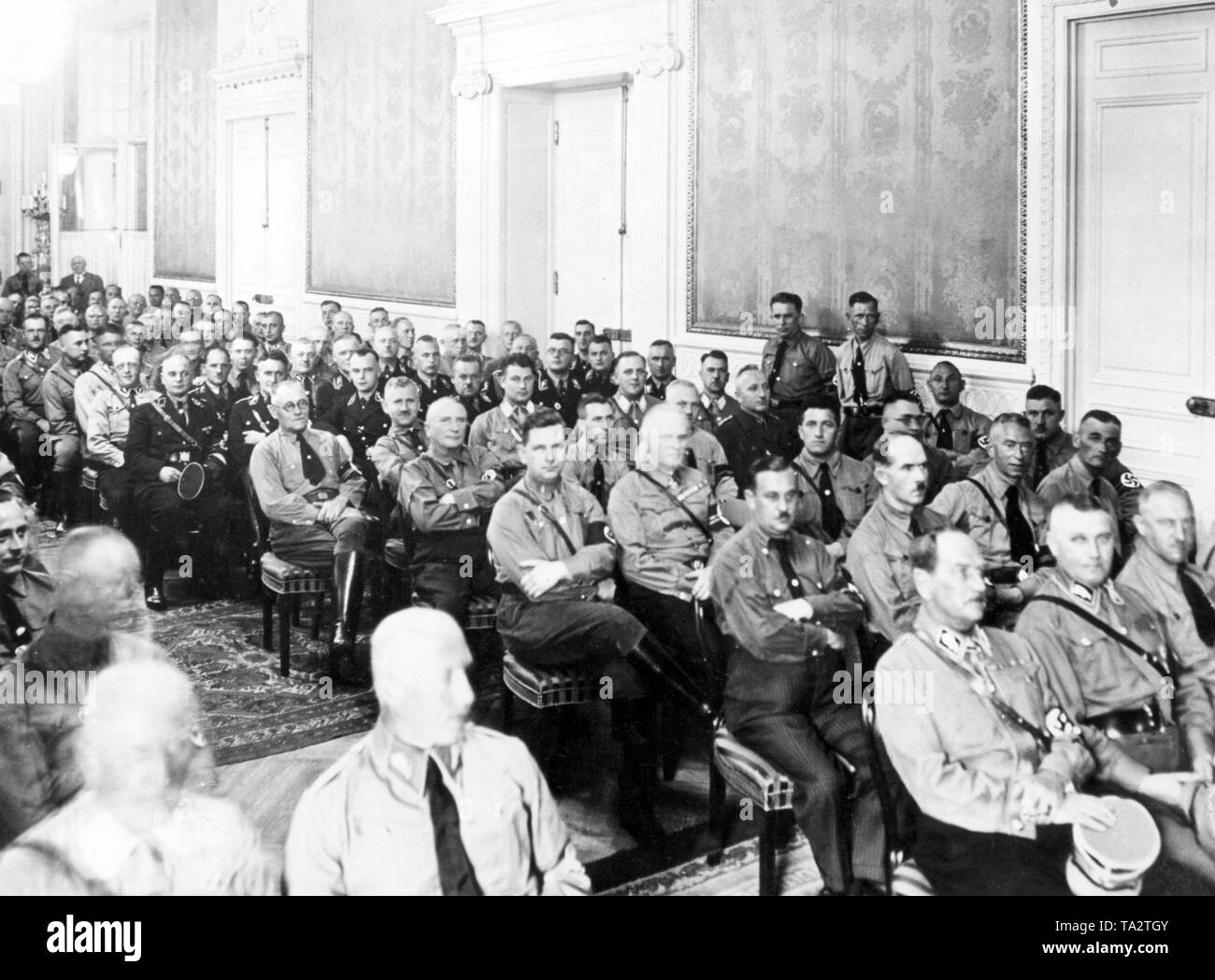 Deputies of the NSDAP after the Reichstag elections in 1932 at a ...