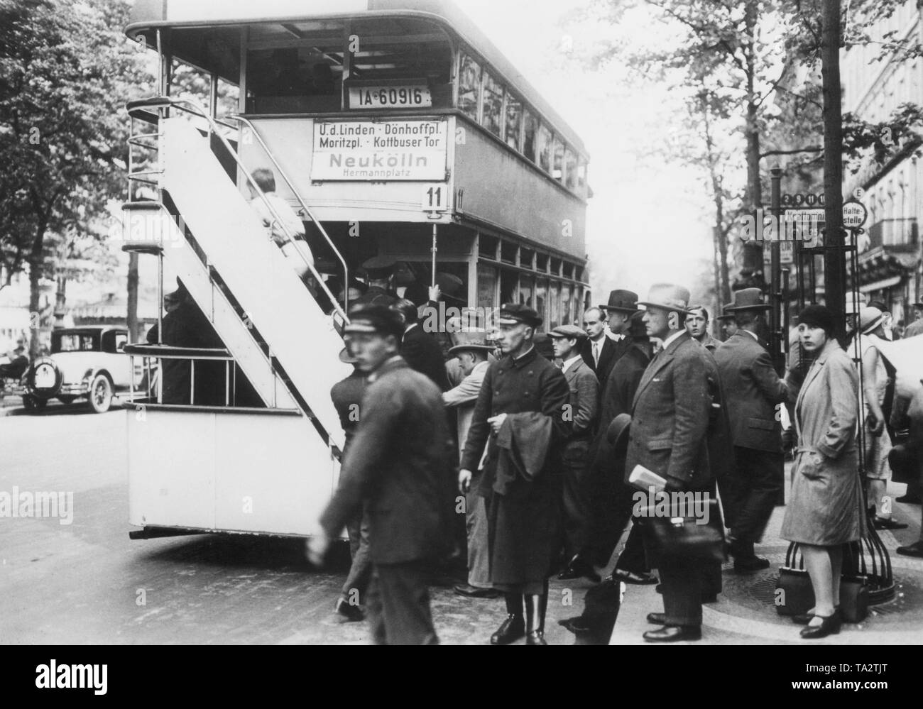 Rushing for a bus Black and White Stock Photos & Images - Alamy