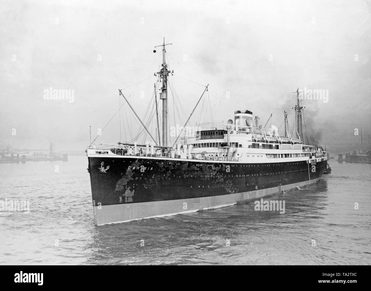 The steamboat "Caribia" leaves a harbor. The Caribia operated for the ...
