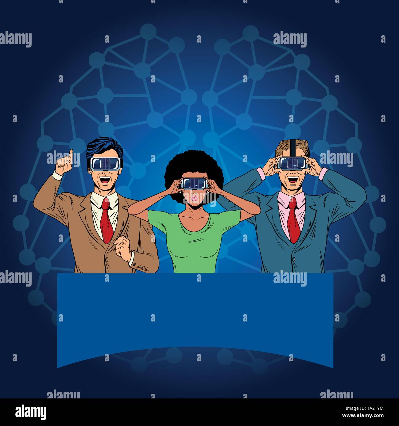 group of people with virtual reality headset Stock Vector Image & Art ...