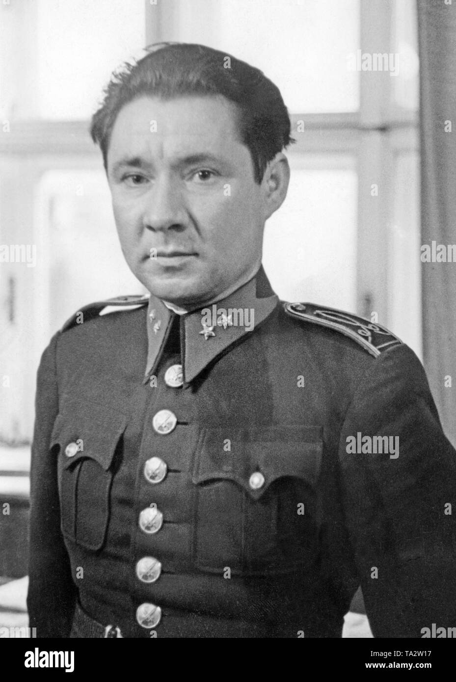 Leader of the military training. The officer is member of the Hlinka ...