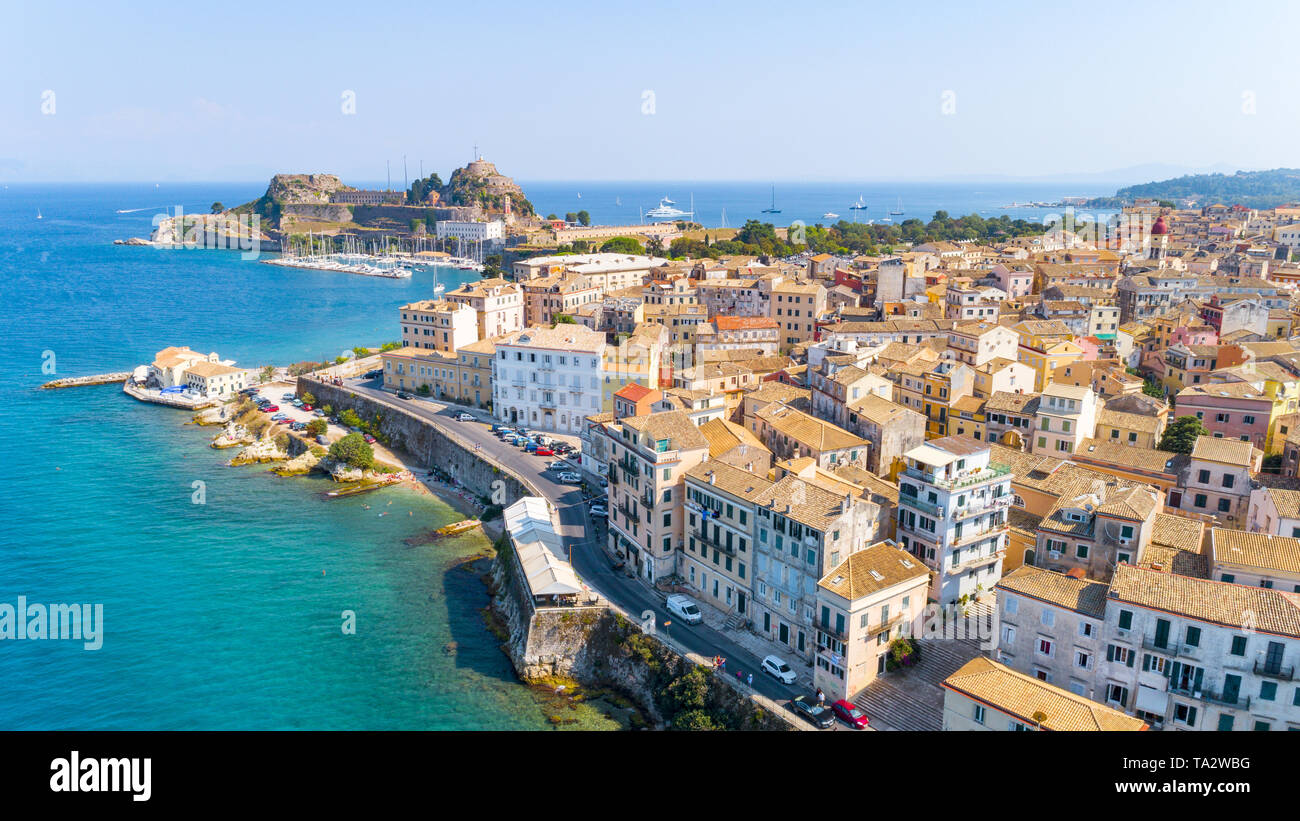 Panoramic view of Kerkyra, capital of Corfu island Stock Photo - Alamy