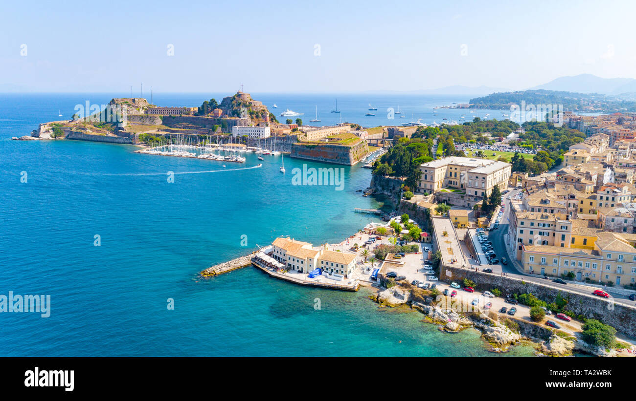 Panoramic view of Kerkyra, capital of Corfu island Stock Photo - Alamy