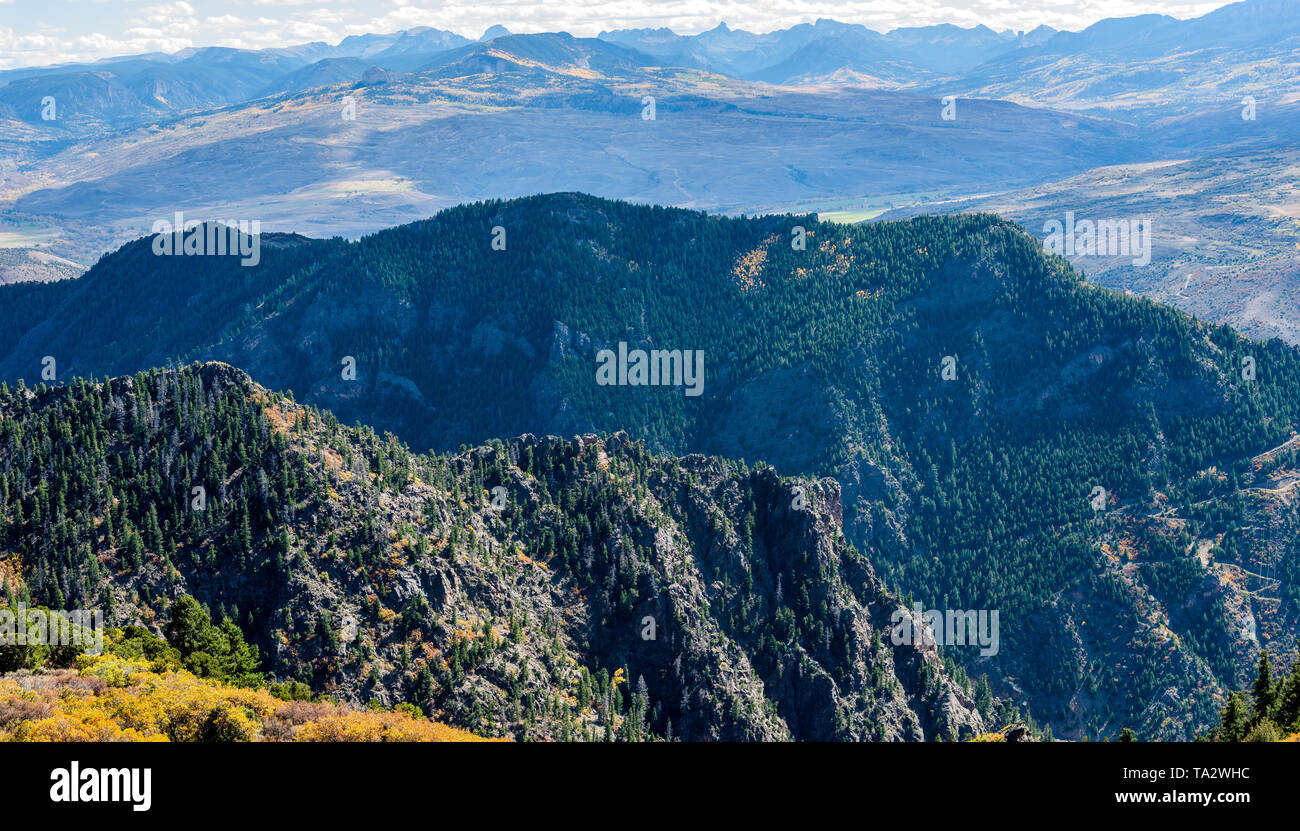 Autumn Mountain Ranges - Panoramic autumn view of layers of rolling ...