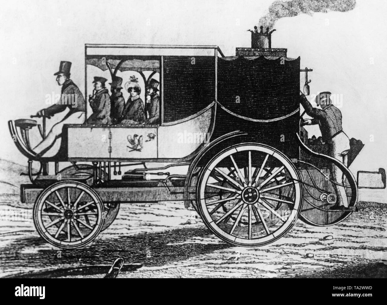 A passenger steam car around 1850 Stock Photo - Alamy
