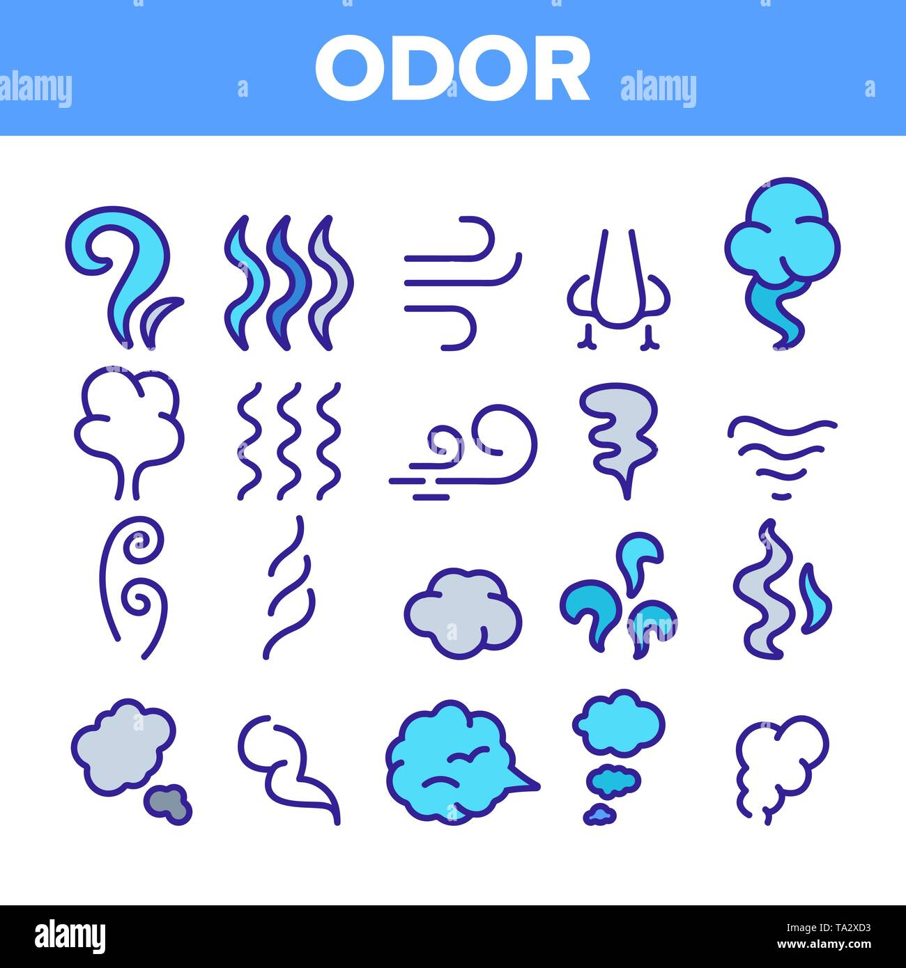 Odor, Smoke, Smell Vector Linear Icons Set Stock Vector Image & Art - Alamy