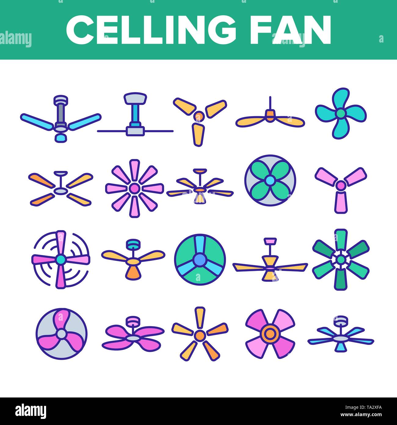 Ceiling fans Stock Vector Images - Alamy