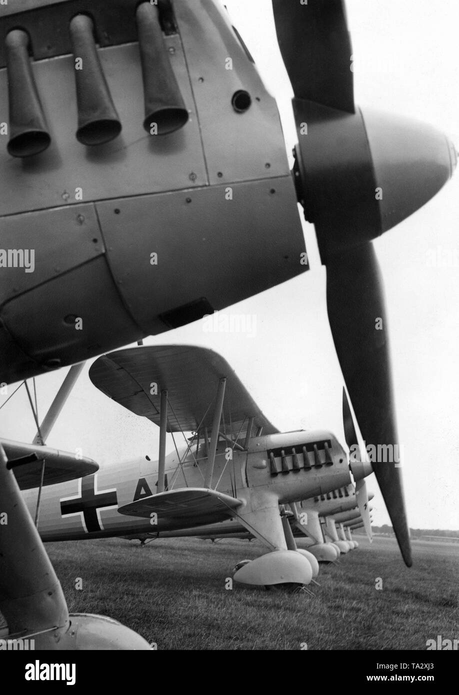 The picture shows the fighter planes of the squadron "Richthofen" on ...