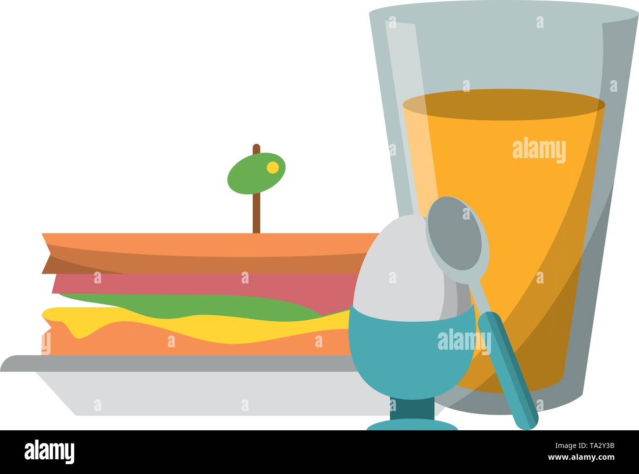 Breakfast morning food cartoons Vector illustration Stock Vector Image ...