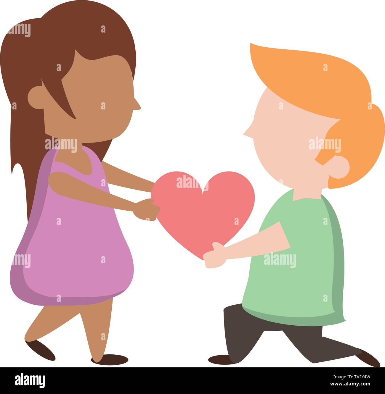 Kids in love cartoon Vector illustration Stock Vector Image & Art - Alamy