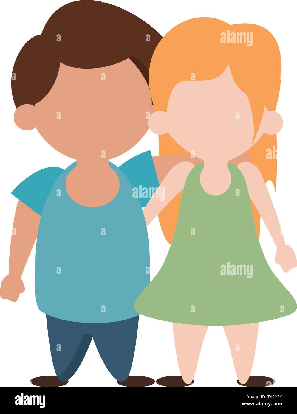 Kids in love cartoon Vector illustration Stock Vector Image & Art - Alamy