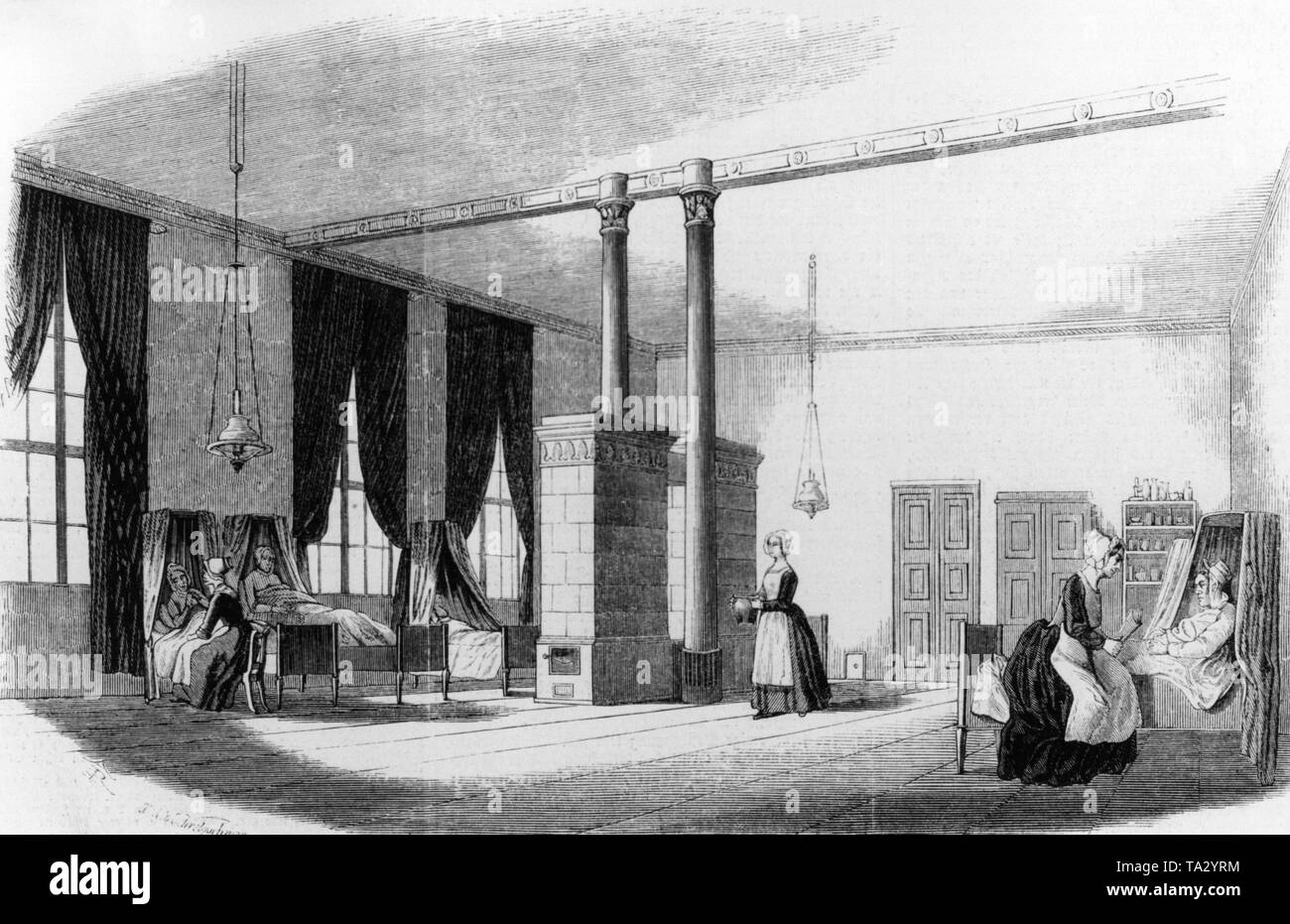 Infirmary in a hospital in Berlin. The hospital had 40 rooms, and was ...