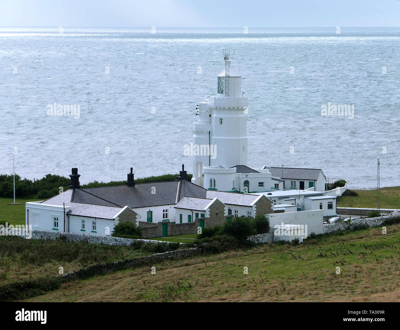 St. Catherine`s Lighthouse on the Isle of Wight, England Stock Photo ...