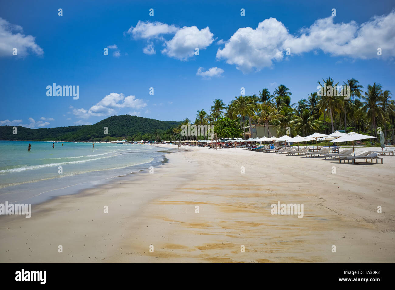 Phu Quoc island, Vietnam - March 31, 2019: A beach of white sand ...