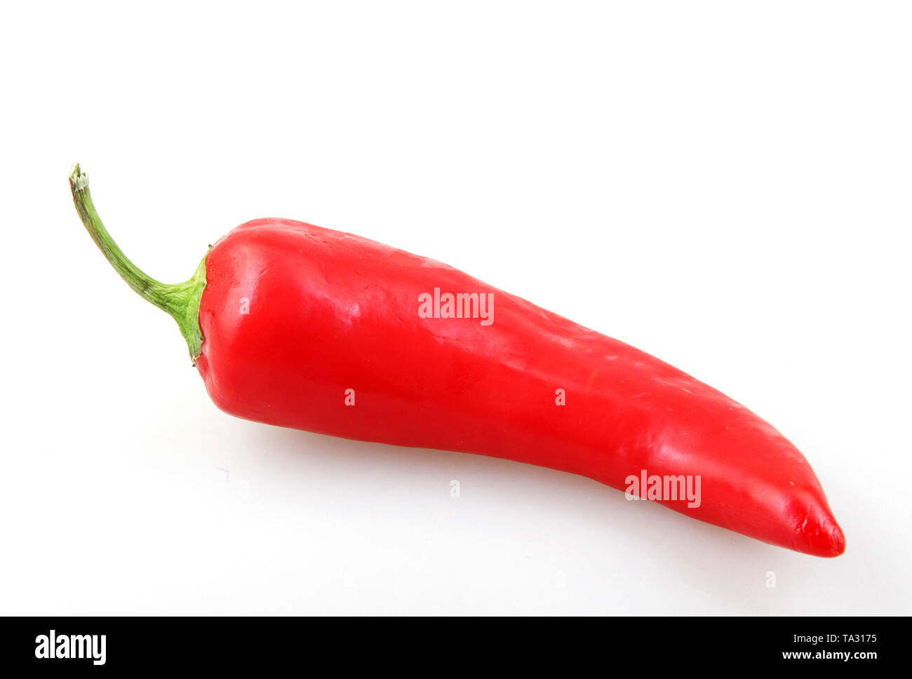Close-Up Of Red Chili Pepper Against White Background Stock Photo - Alamy