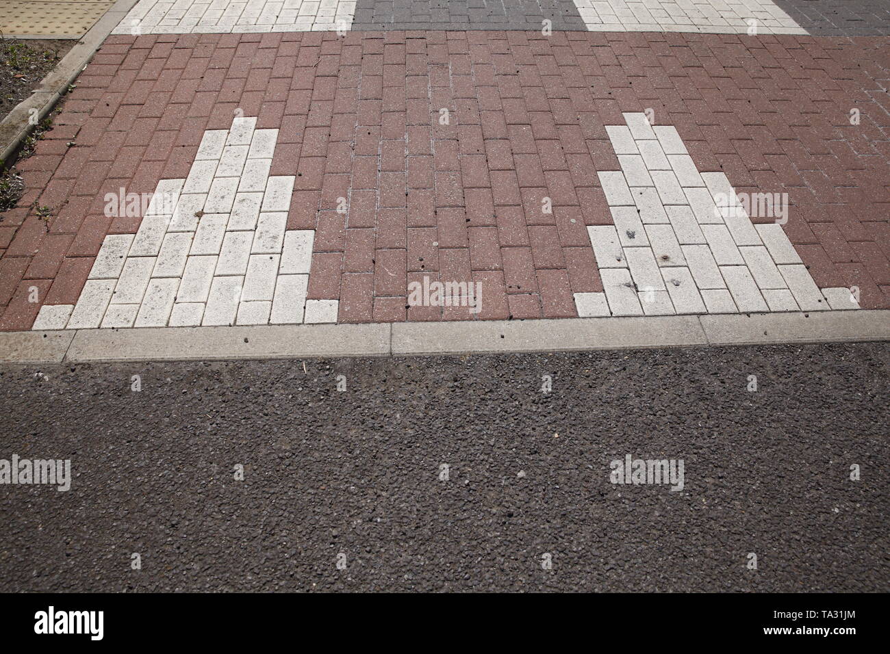 Brick patterns on the road Stock Photo - Alamy