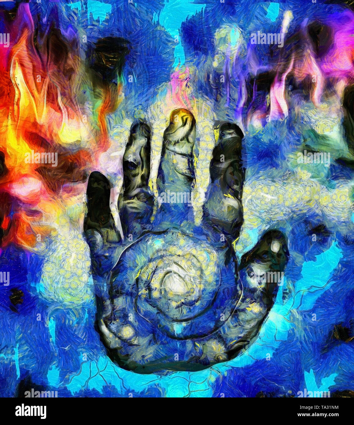 Hand of Time. Surreal painting Stock Photo - Alamy