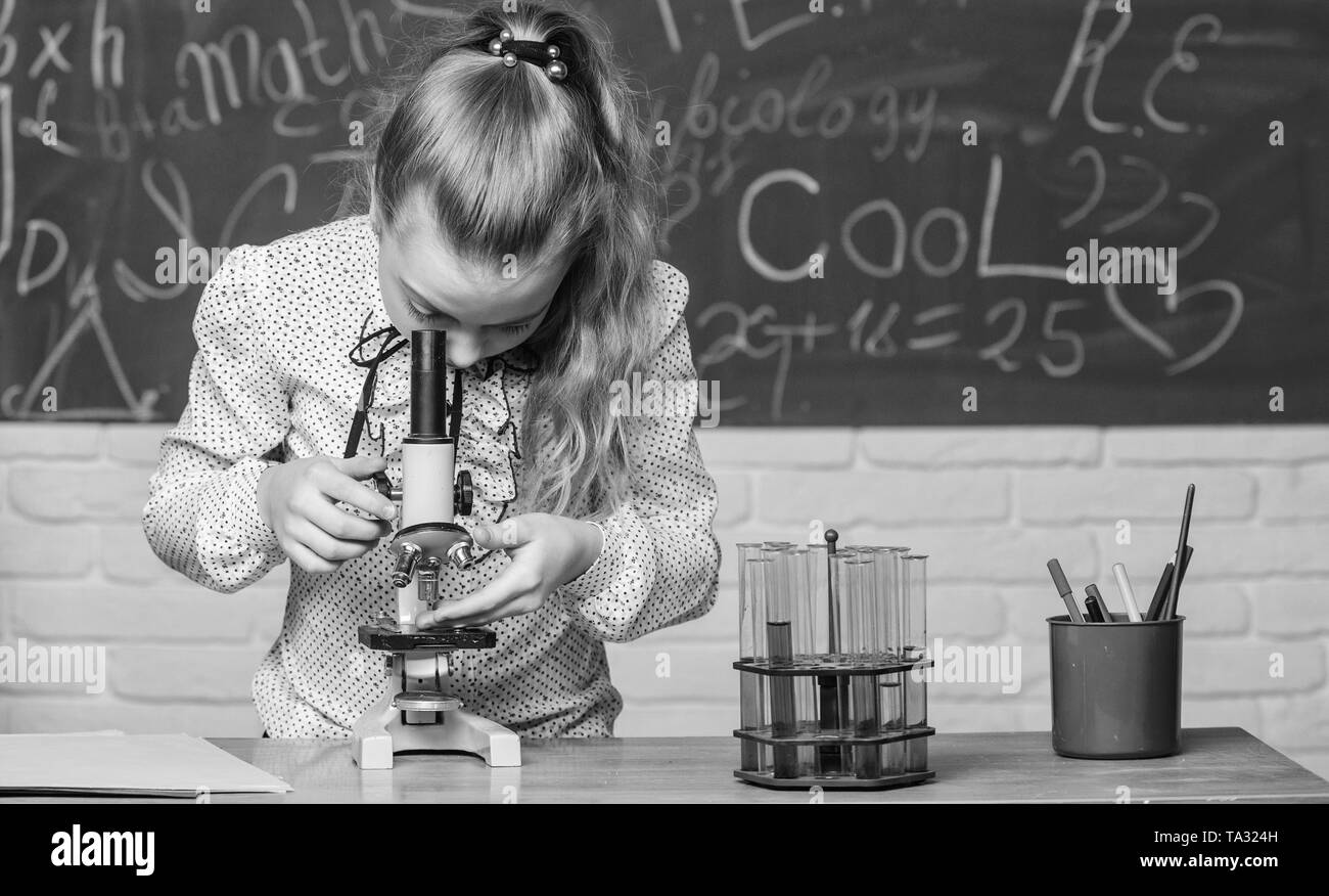 Life under microscope. science experiments in bilogy lab. Little ...