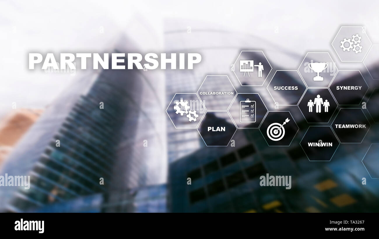 Business partnership concept. Successful deal after great meeting ...