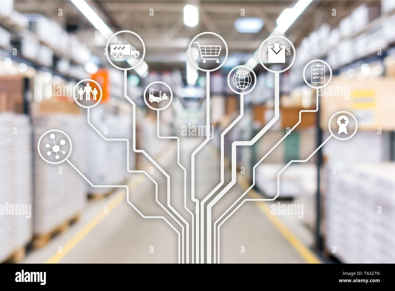 Retail concept marketing channels E-commerce Shopping automation on ...