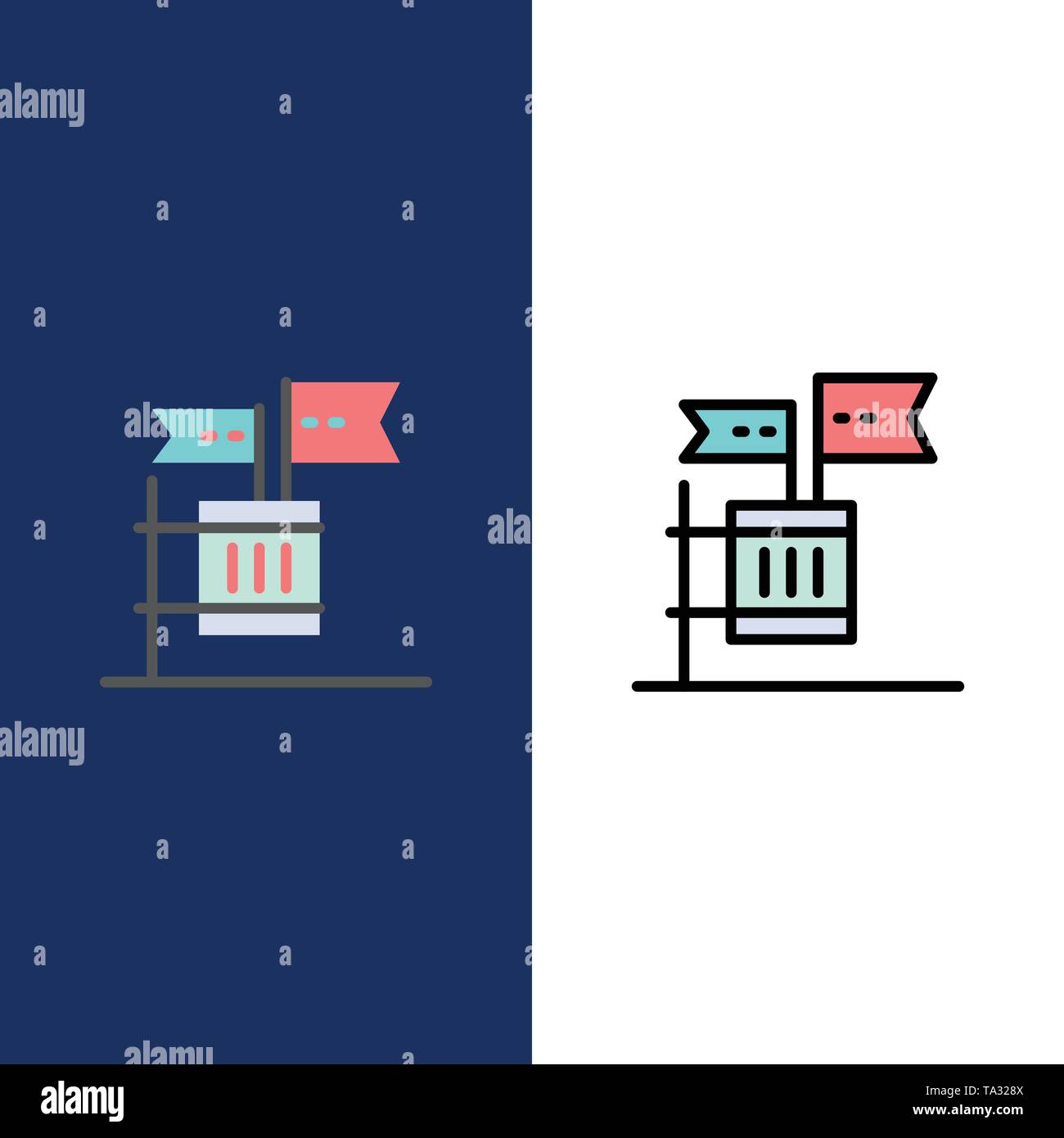 Ballot, Boycott, Election, Garbage, Junk Icons. Flat and Line Filled ...