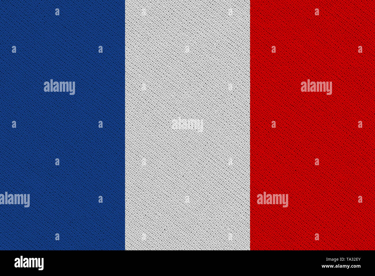 France fabric flag. Patriotic background. National flag of France Stock ...