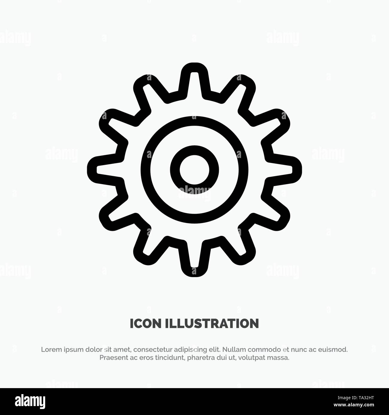 Gear, Setting, Wheel Line Icon Vector Stock Vector Image & Art - Alamy