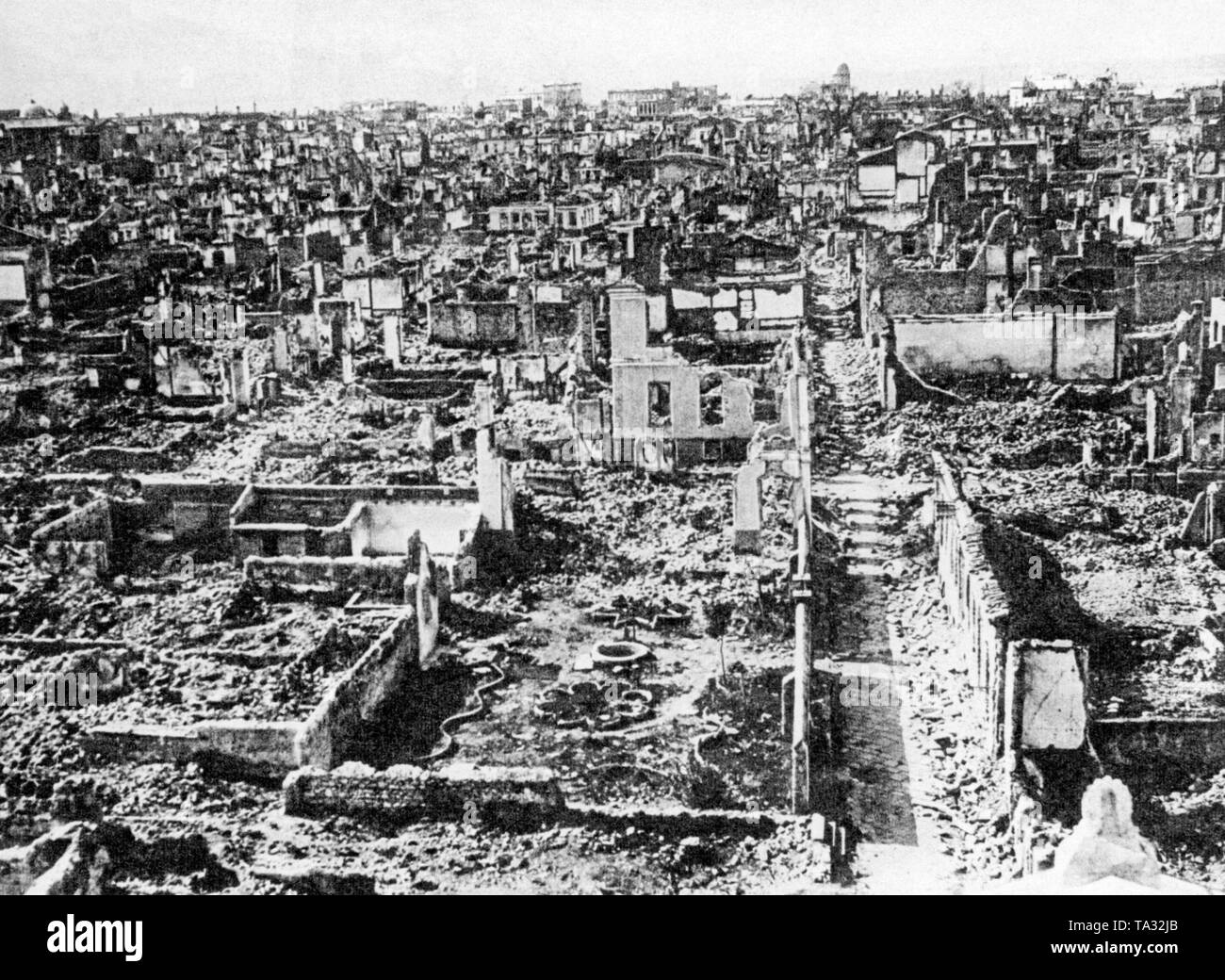 Photo of the Greek quarter of Smyrna (now Izmir) after its reconquest ...