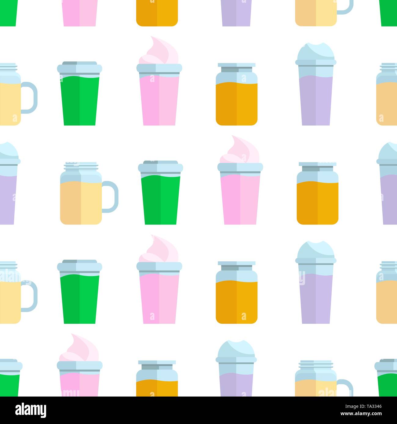 Colorful seamless pattern of smoothies. Superfoods and health or detox ...