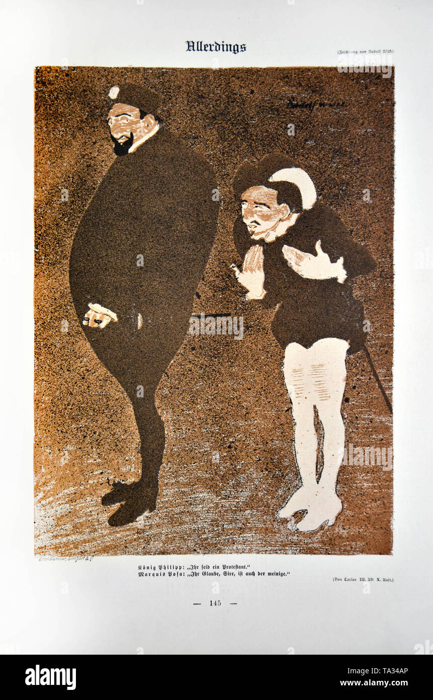 Cartoon from the satirical magazine "Simplicissimus". Title of the ...