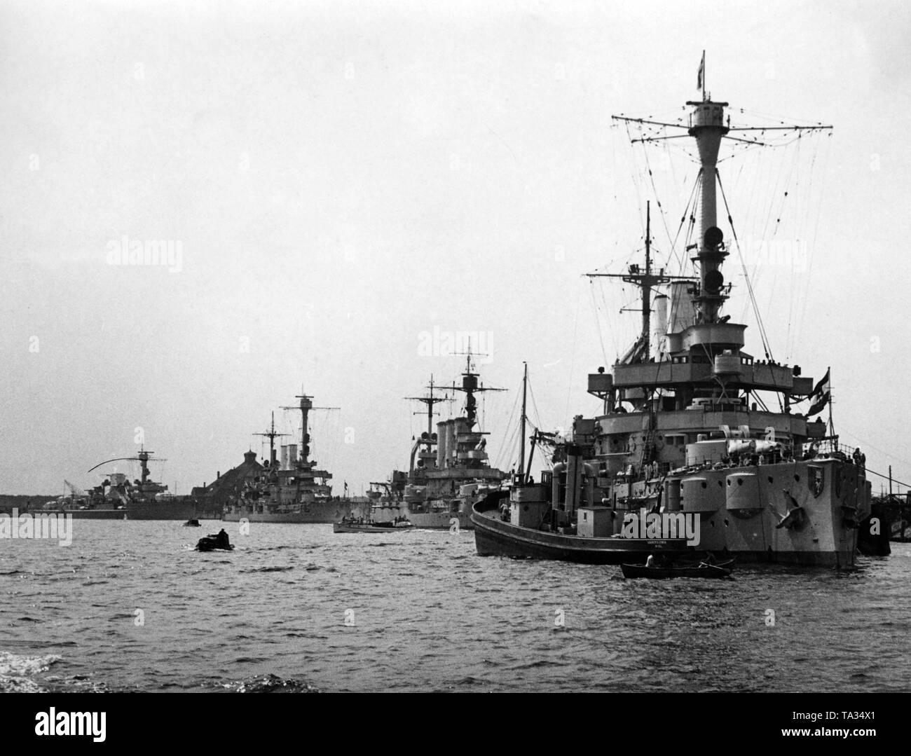 Fleet visits of some liners of the Reichsmarine in Swinemuende, these ...