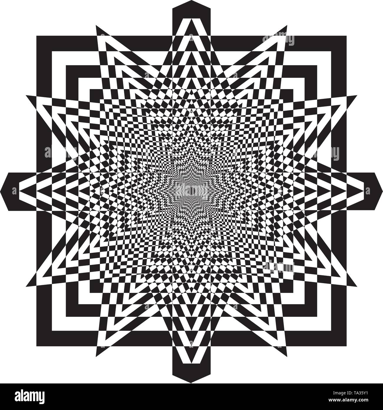 Arabesque pseudo tridimensional cross dial target structure illusion on ...