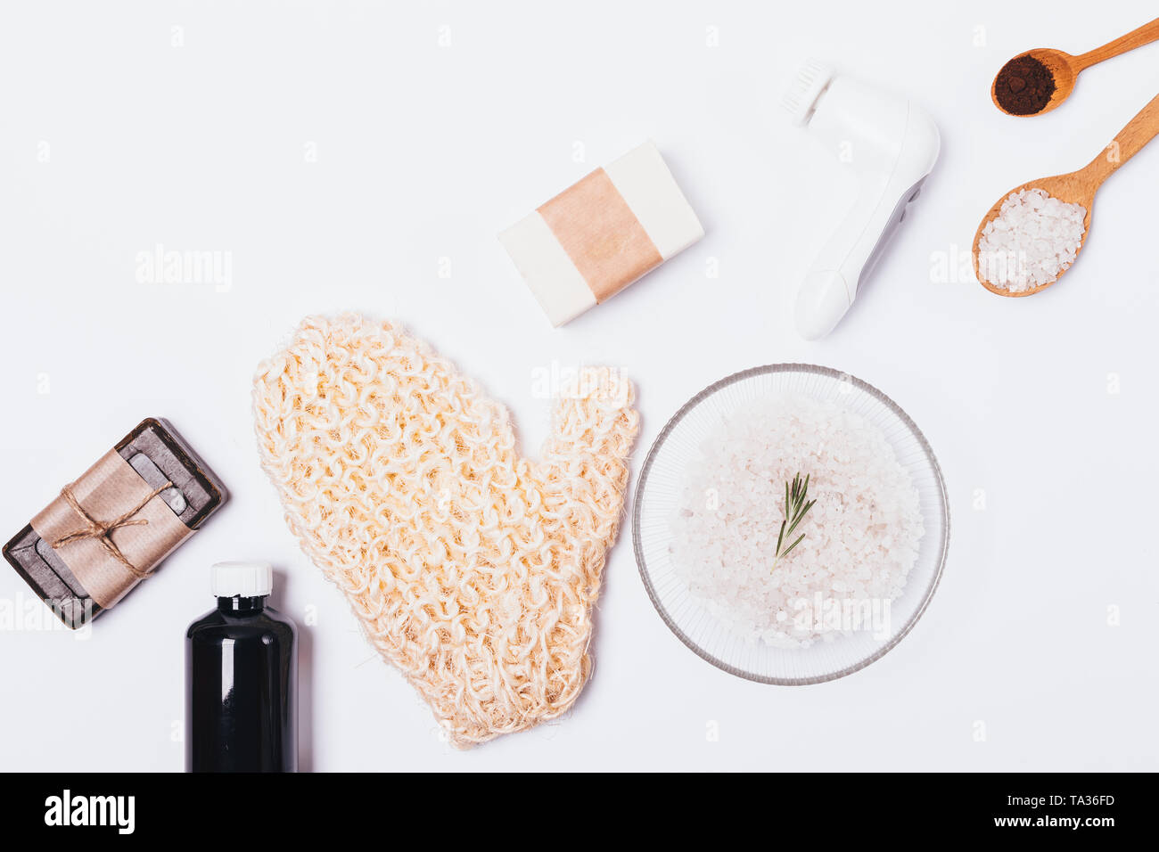 Natural cosmetics and accessories for skin cleansing and exfoliation ...