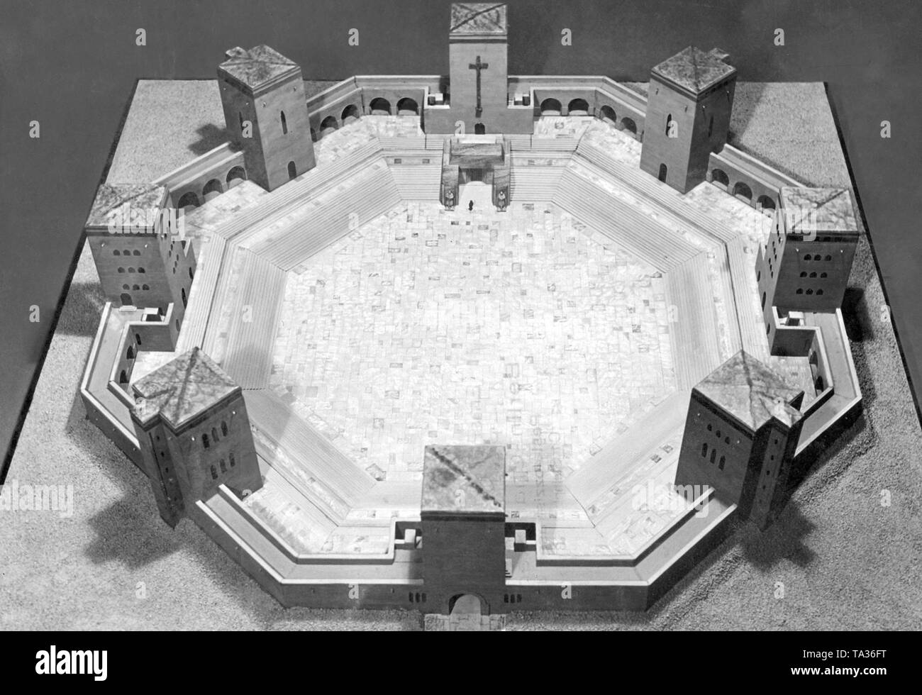 Undated photo of a plan for the reconstruction of the Tannenberg ...