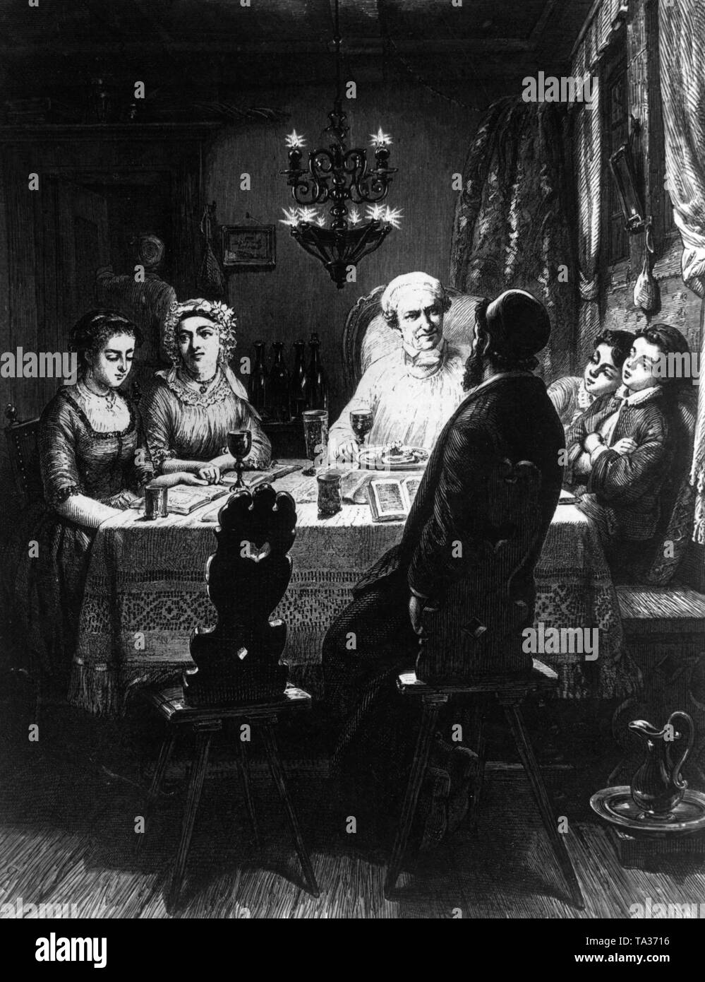 Painting by the Jewish painter Moritz Daniel Oppenheim. The Passover ...