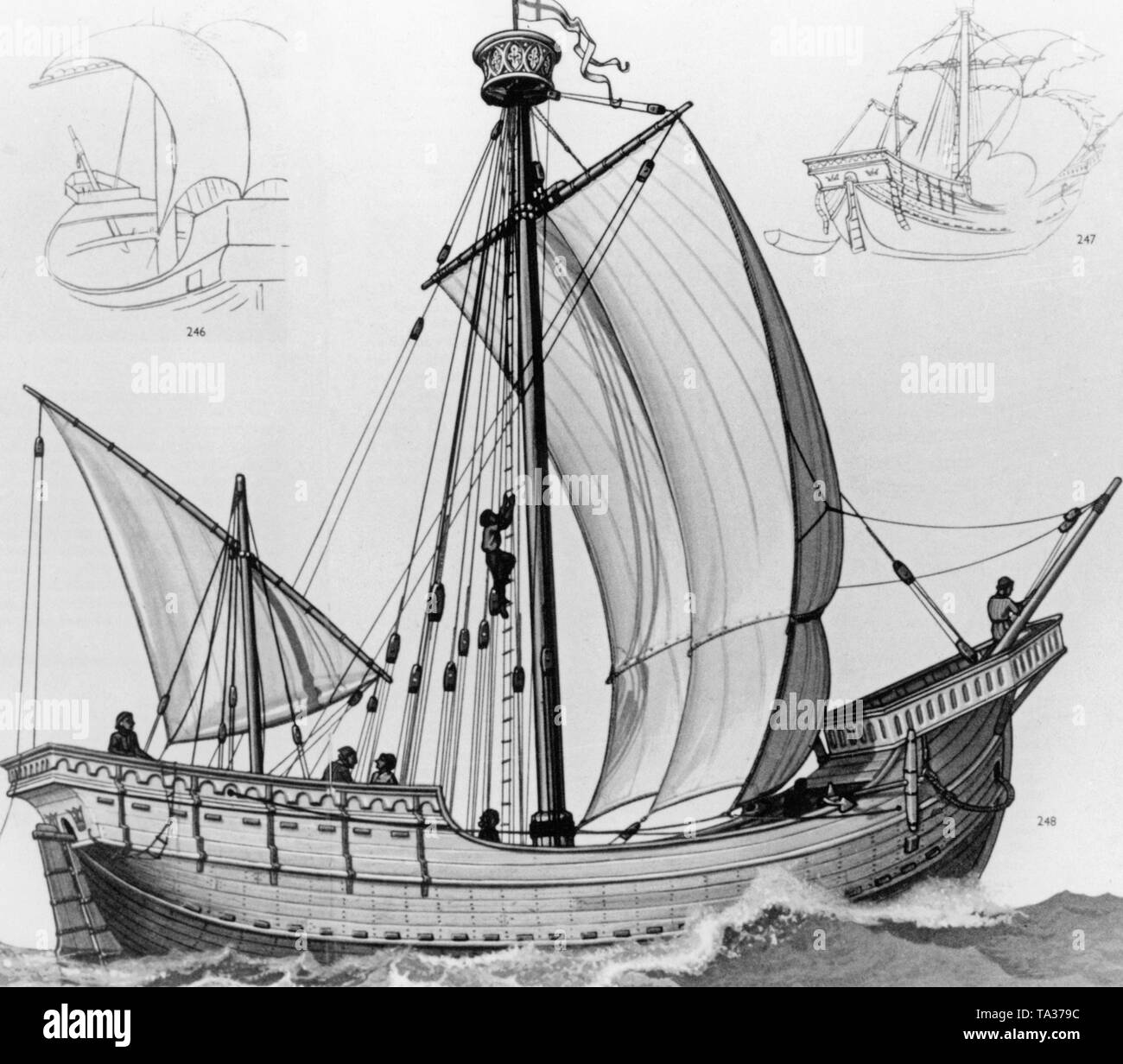 Cog ship drawing hi-res stock photography and images - Alamy