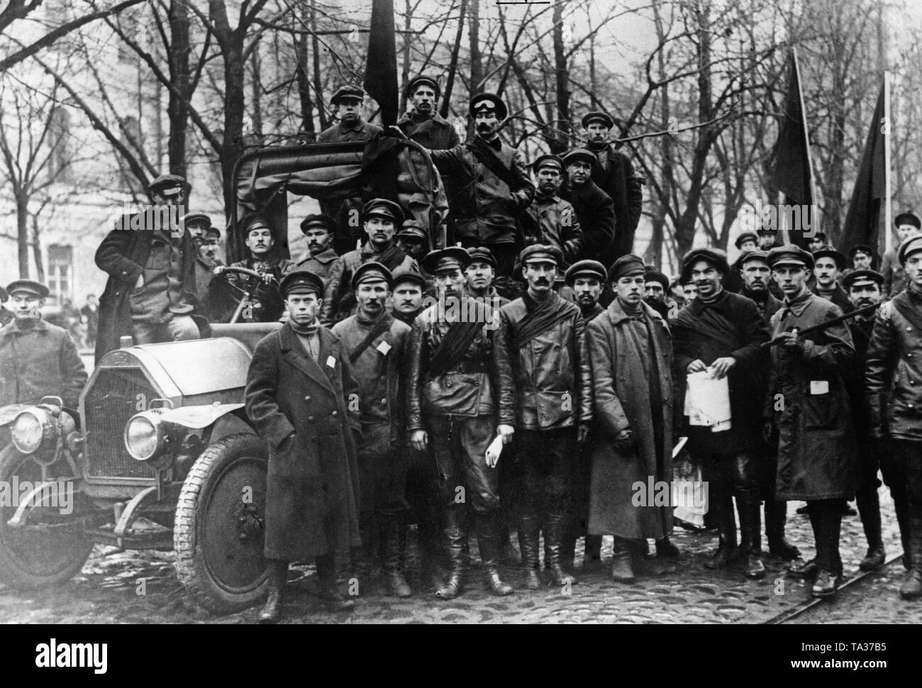 Soldiers of the newly formed Red Army pose for a photo in front of the ...