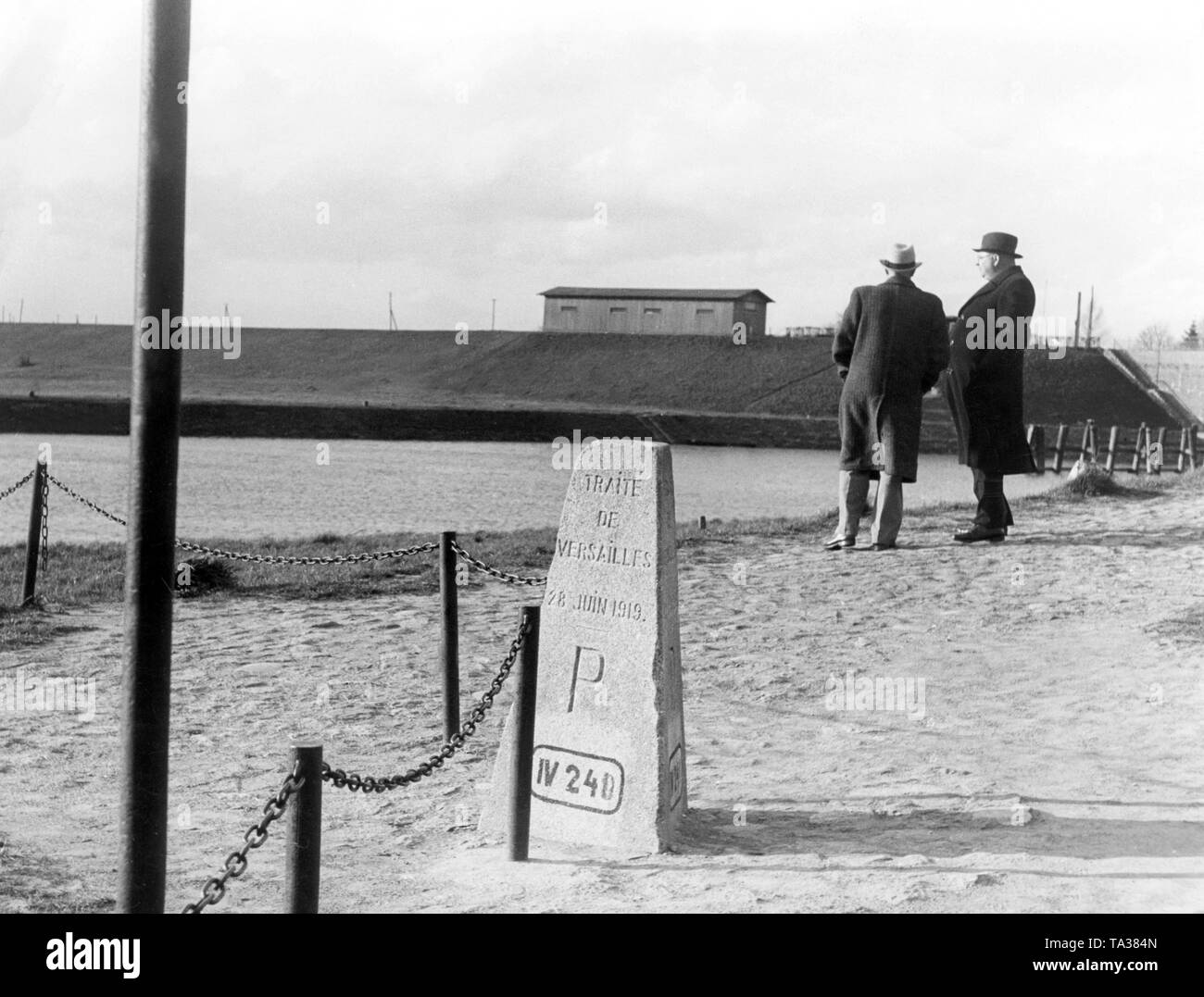 This trijunction stone with the inscription "Traite de Versailles 28 ...