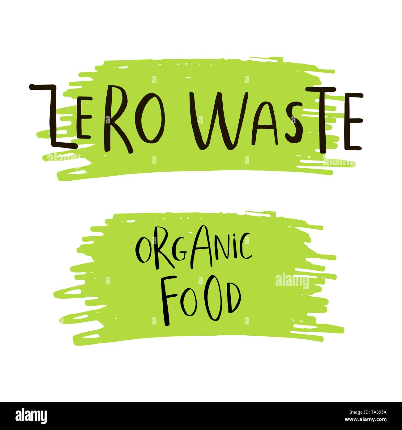 Hand drawn Zero waste logo or sign. Eco badge, tag for shopping, no ...
