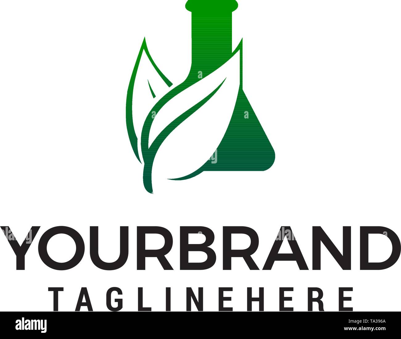 potion leaf logo design concept template vector. Green lab logo Stock ...