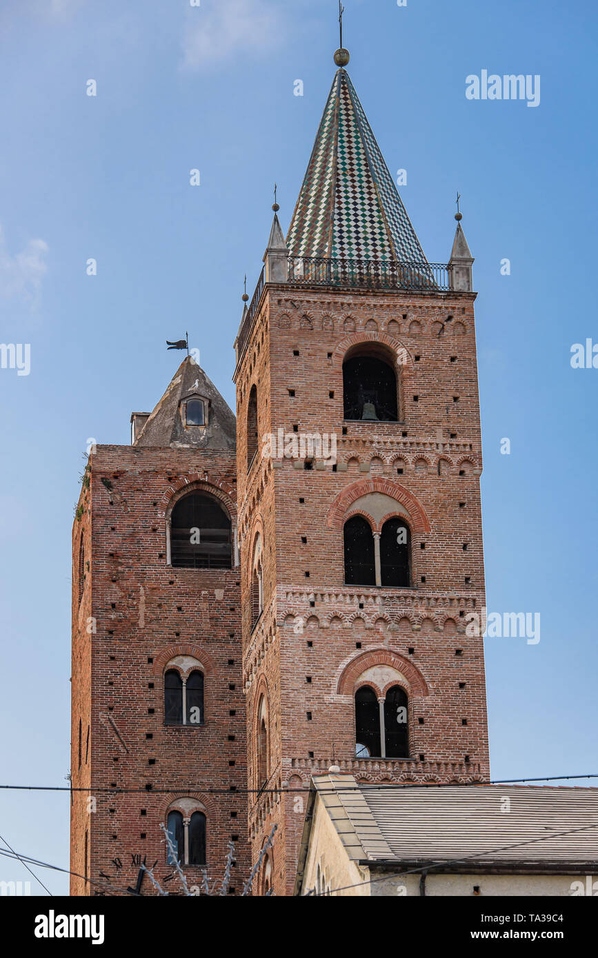 The belfry of the Cathedral and the Clock Tower, medieval landmarks in ...