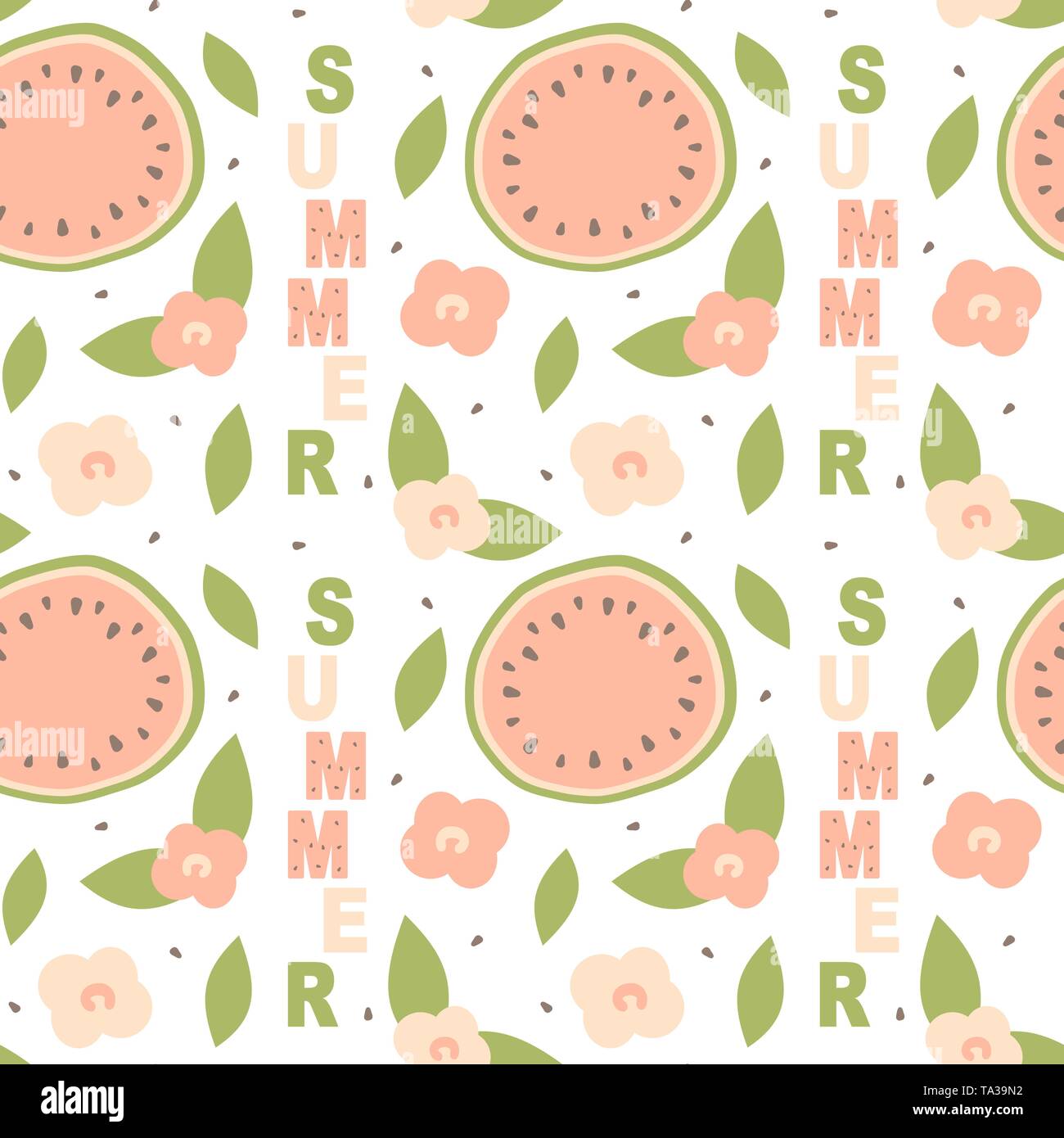 cute lovely cartoon summer seamless vector pattern background ...