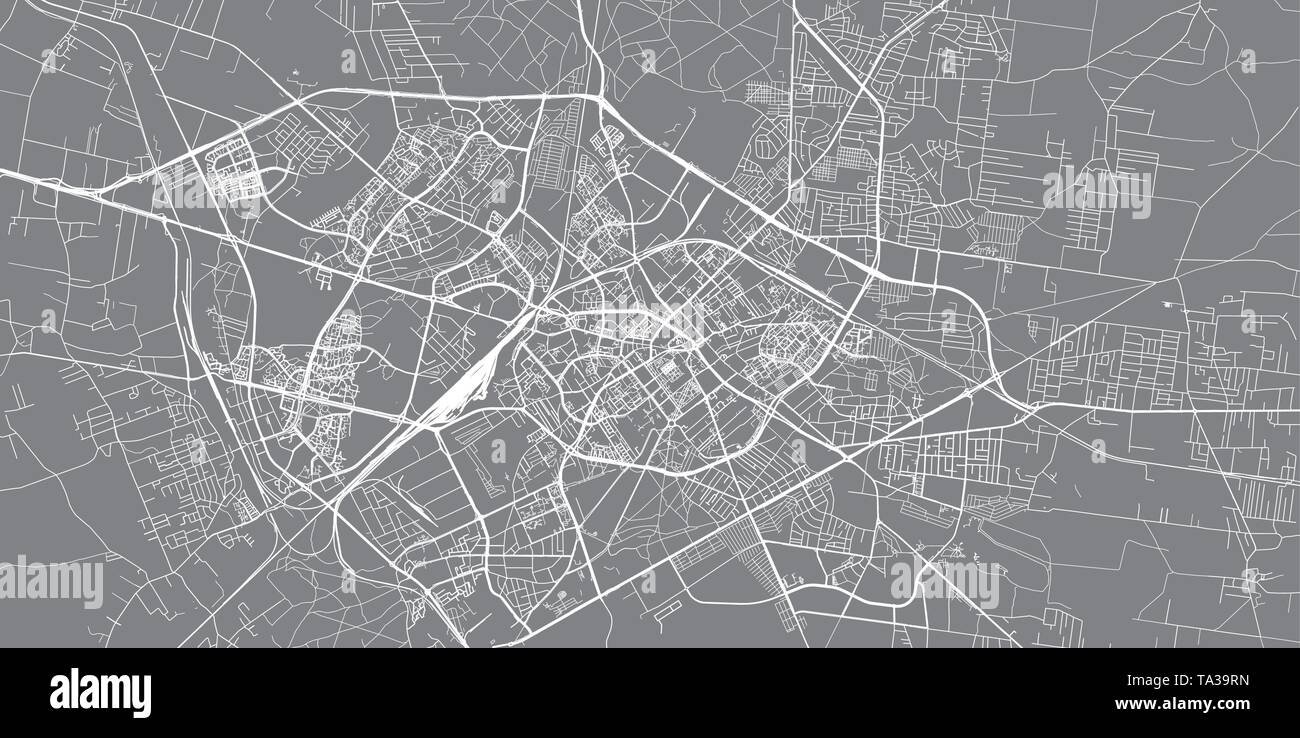 Urban vector city map of Bialystok, Poland Stock Vector Image & Art - Alamy