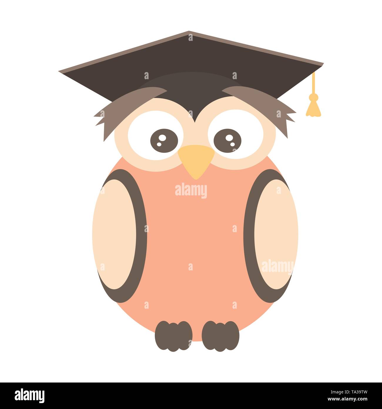 cute cartoon vector owl wearing graduation cap funny illustration ...