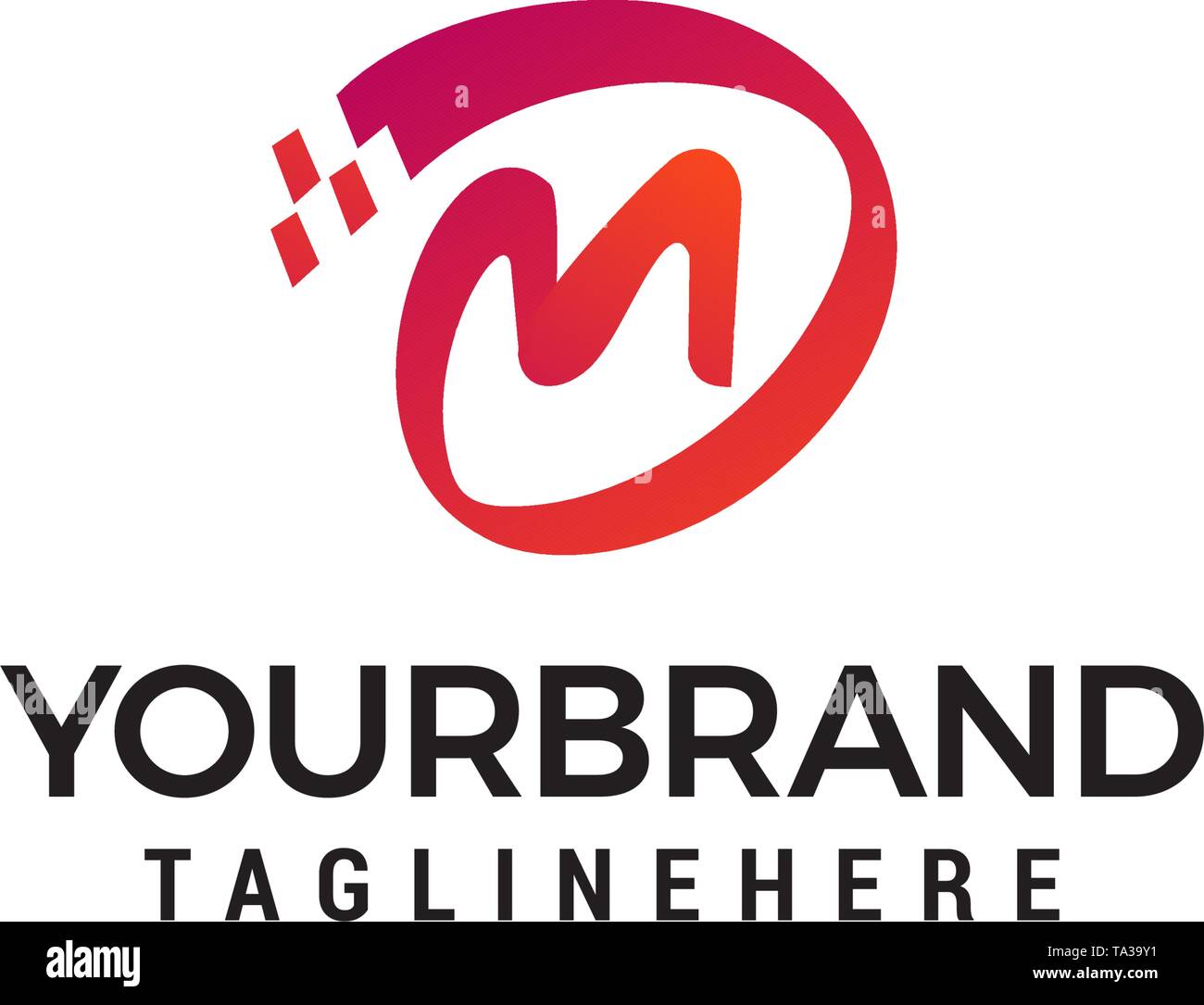 letter M digital logo design concept template vector Stock Vector Image ...