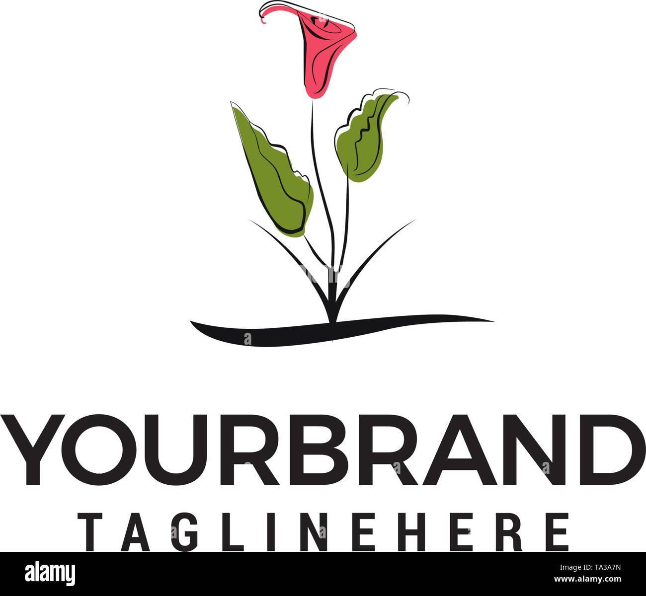 Presentation template natural floral Stock Vector Images - Alamy