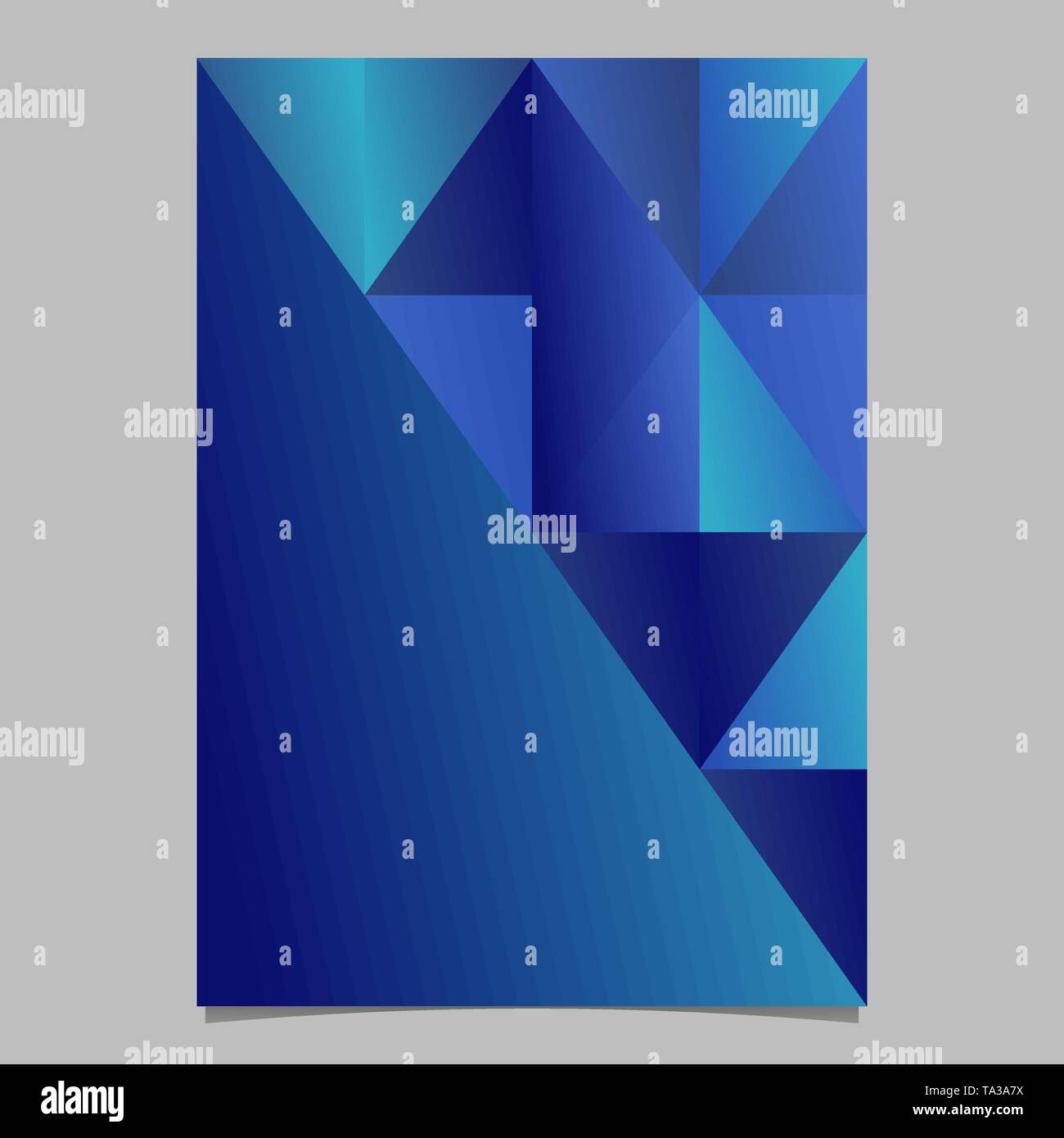 Blue minimal gradient triangle mosaic poster background template Stock ...