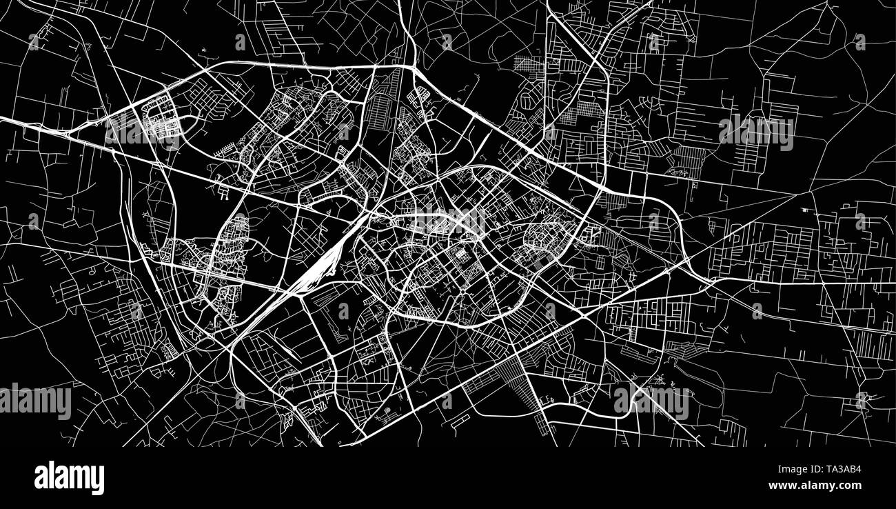 Urban vector city map of Bialystok, Poland Stock Vector Image & Art - Alamy